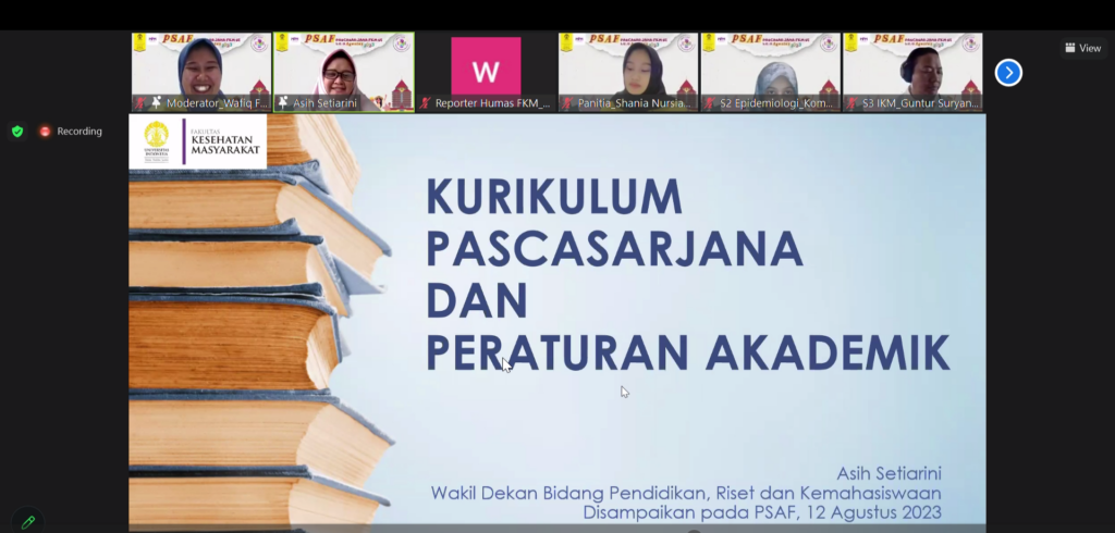 Sambut 427 Mahasiwa Pascasarjana, FKM UI Selenggarakan Pengenalan Sistem Akademik Fakultas – FKM UI
