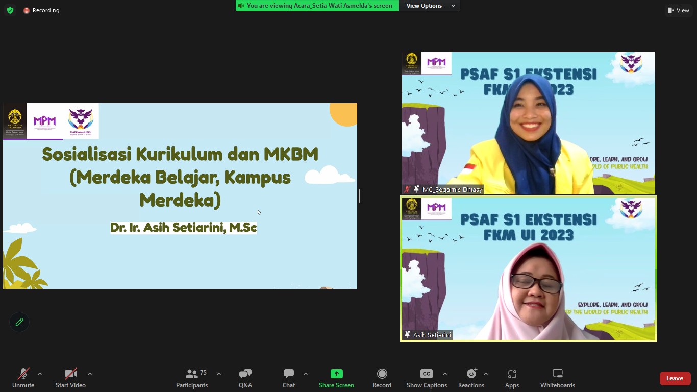 Mahasiswa Baru Program RPL/Ekstensi FKM UI 2023 Ikuti Pengenalan Sistem ...